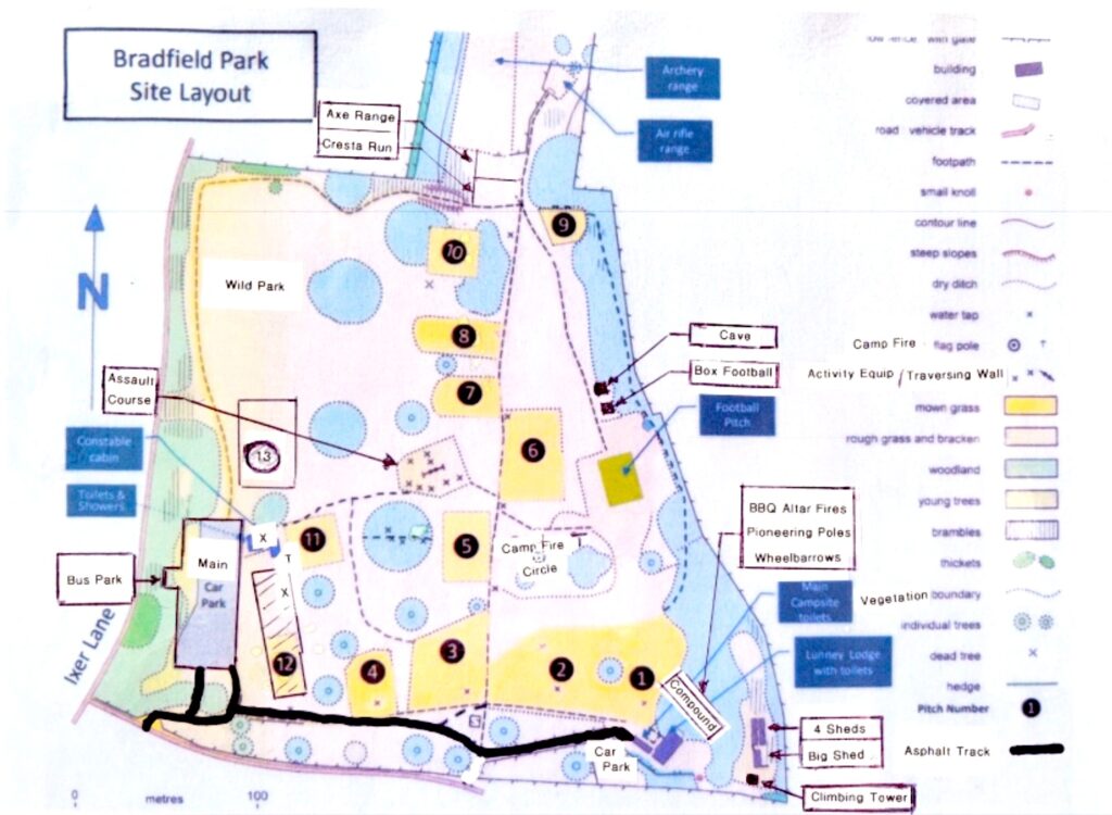 Site Map – Bradfield Scout Campsite